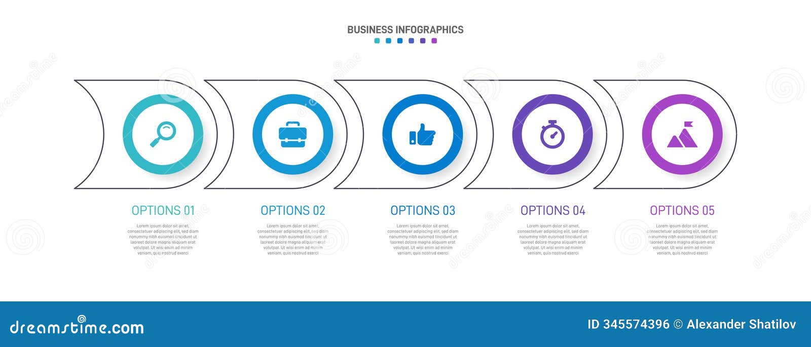 Horizontal Progress Bar Featuring 5 Arrow-shaped Elements, Symbolizing ...