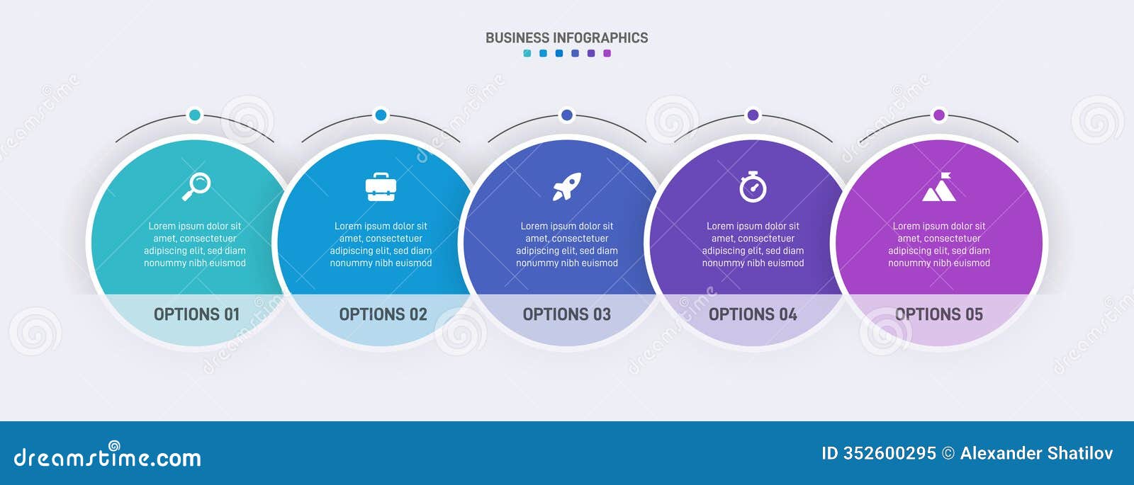 Horizontal Progress Diagram With 4 Circles And Arrows. Concept Of Four ...