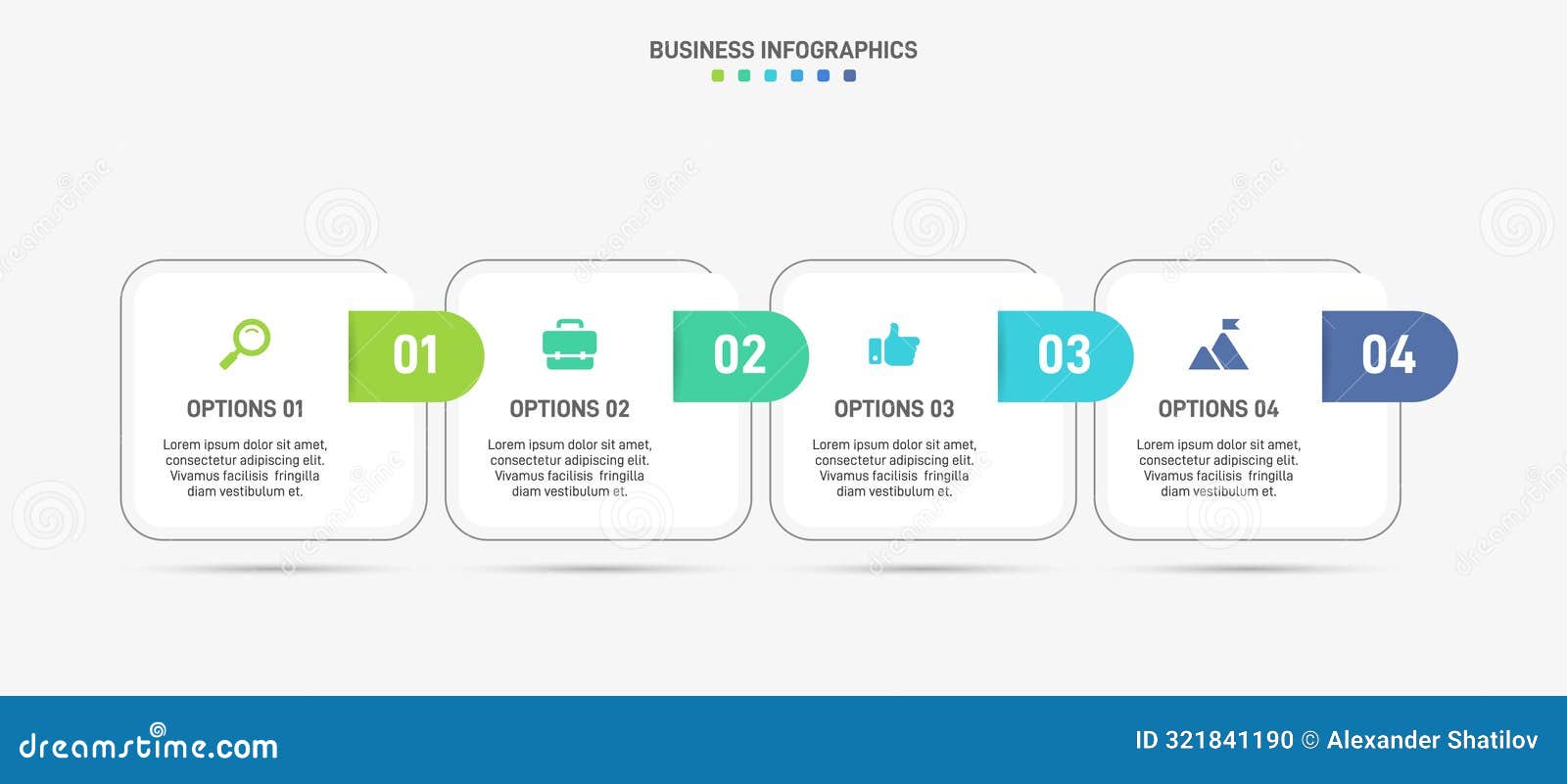 Horizontal Progress Bar Featuring 4 Arrow-shaped Elements, Symbolizing ...