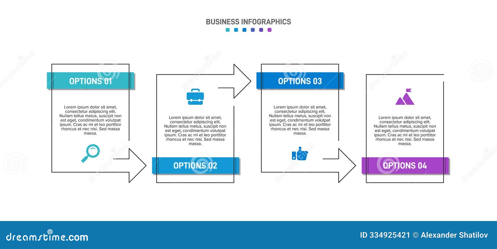 Horizontal Progress Bar Featuring 4 Arrow-shaped Elements, Symbolizing ...