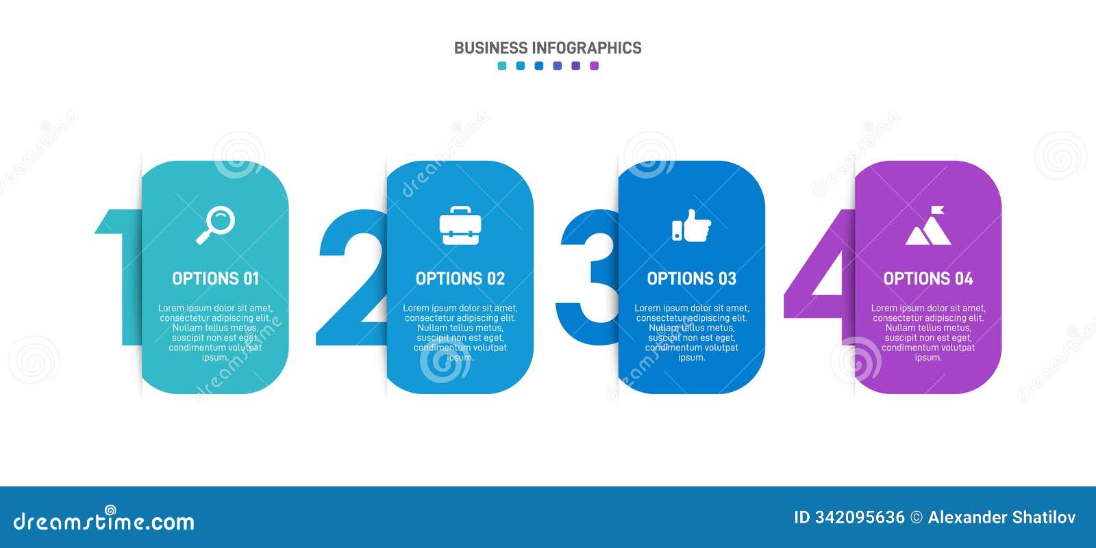 Horizontal Progress Bar Featuring 4 Arrow-shaped Elements, Symbolizing ...