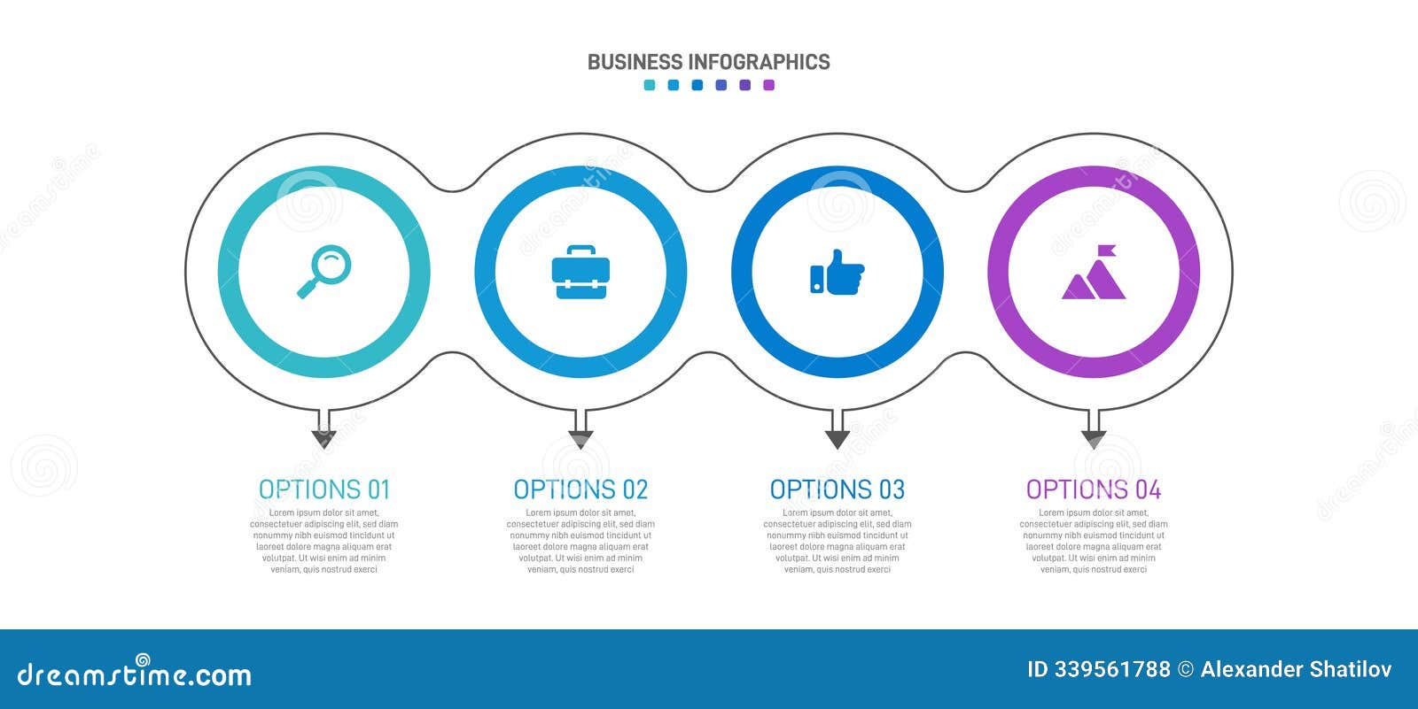 Horizontal Progress Bar Featuring 4 Arrow-shaped Elements, Symbolizing ...