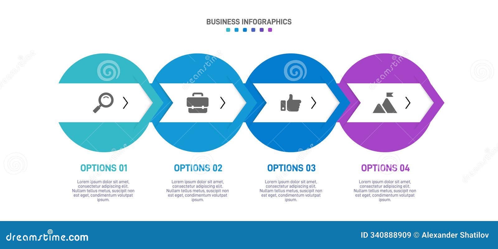 Horizontal Progress Bar Featuring 4 Arrow-shaped Elements, Symbolizing ...