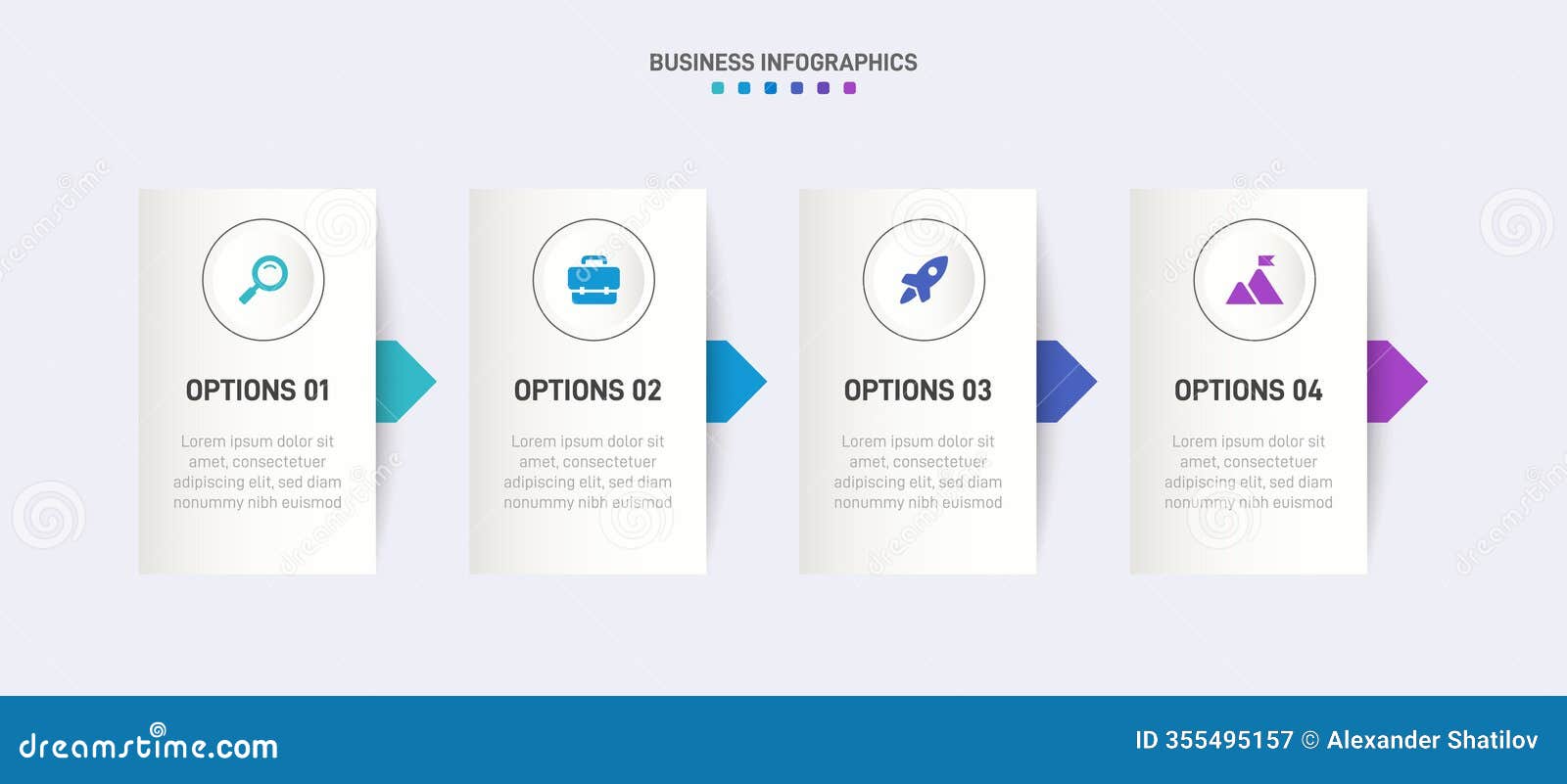 Horizontal Progress Bar Featuring 4 Arrow-shaped Elements, Symbolizing ...