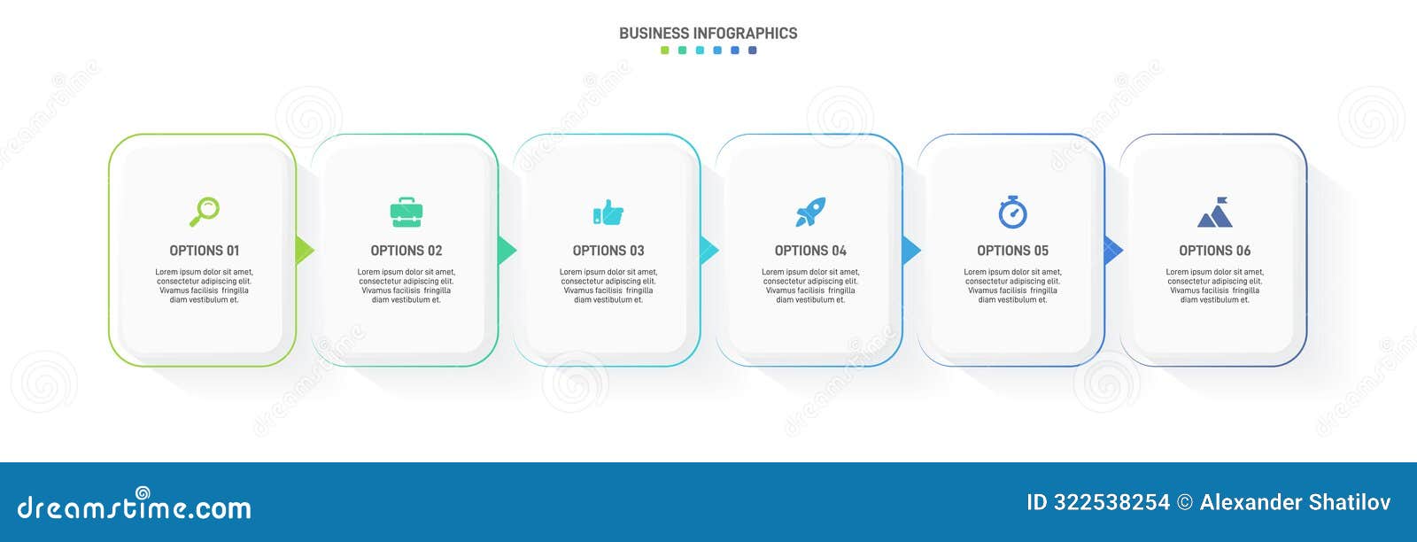 Horizontal Progress Bar Featuring 6 Arrow-shaped Elements, Symbolizing ...