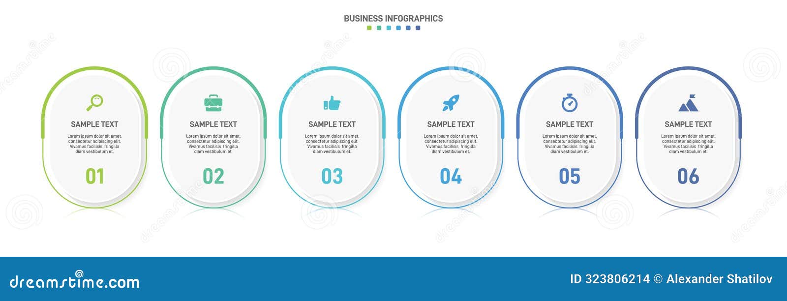 Horizontal Progress Bar Featuring 6 Arrow-shaped Elements, Symbolizing ...