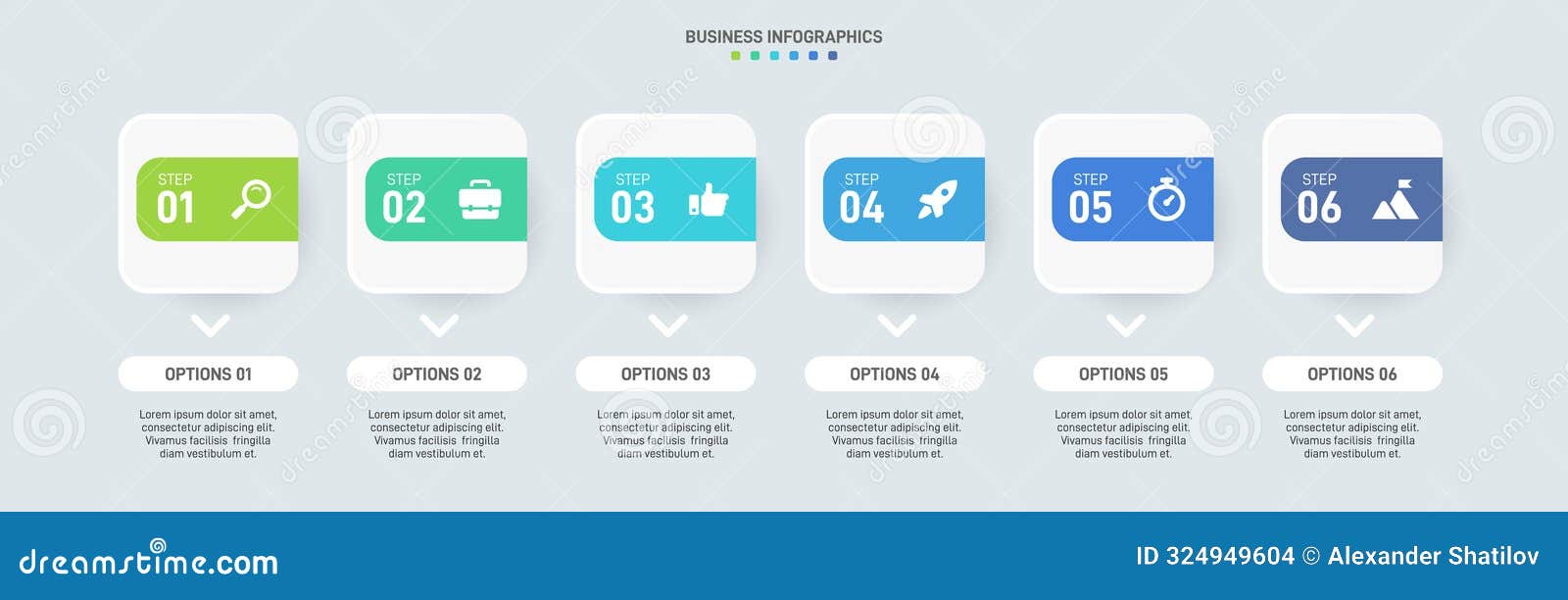 Horizontal Progress Bar Featuring 6 Arrow-shaped Elements, Symbolizing ...