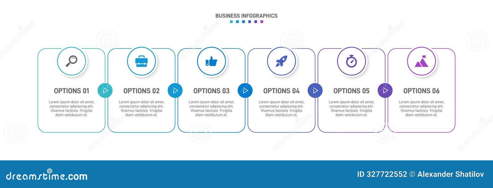 Horizontal Progress Bar Featuring 6 Arrow-shaped Elements, Symbolizing ...
