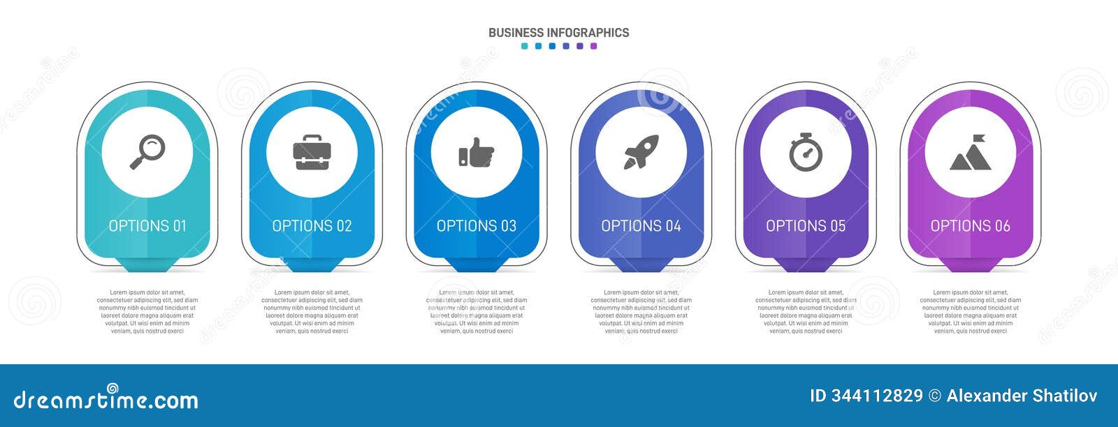 Horizontal Progress Bar Featuring 6 Arrow-shaped Elements, Symbolizing ...