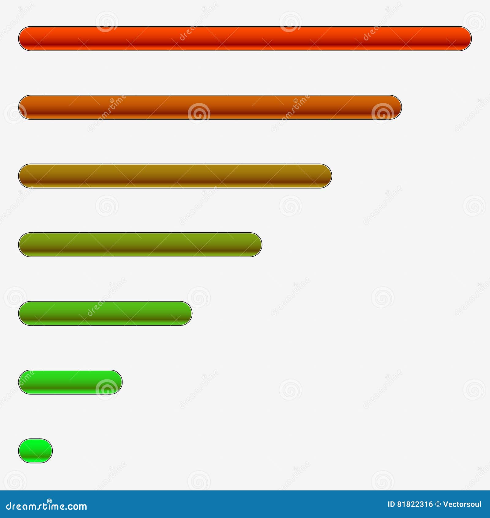 Horizontal Progress Bars. Completion, Loading, Phases Concepts. Vector ...