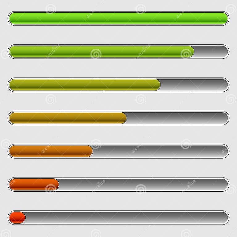 Horizontal Progress Bars. Completion, Loading, Phases Concepts Stock ...