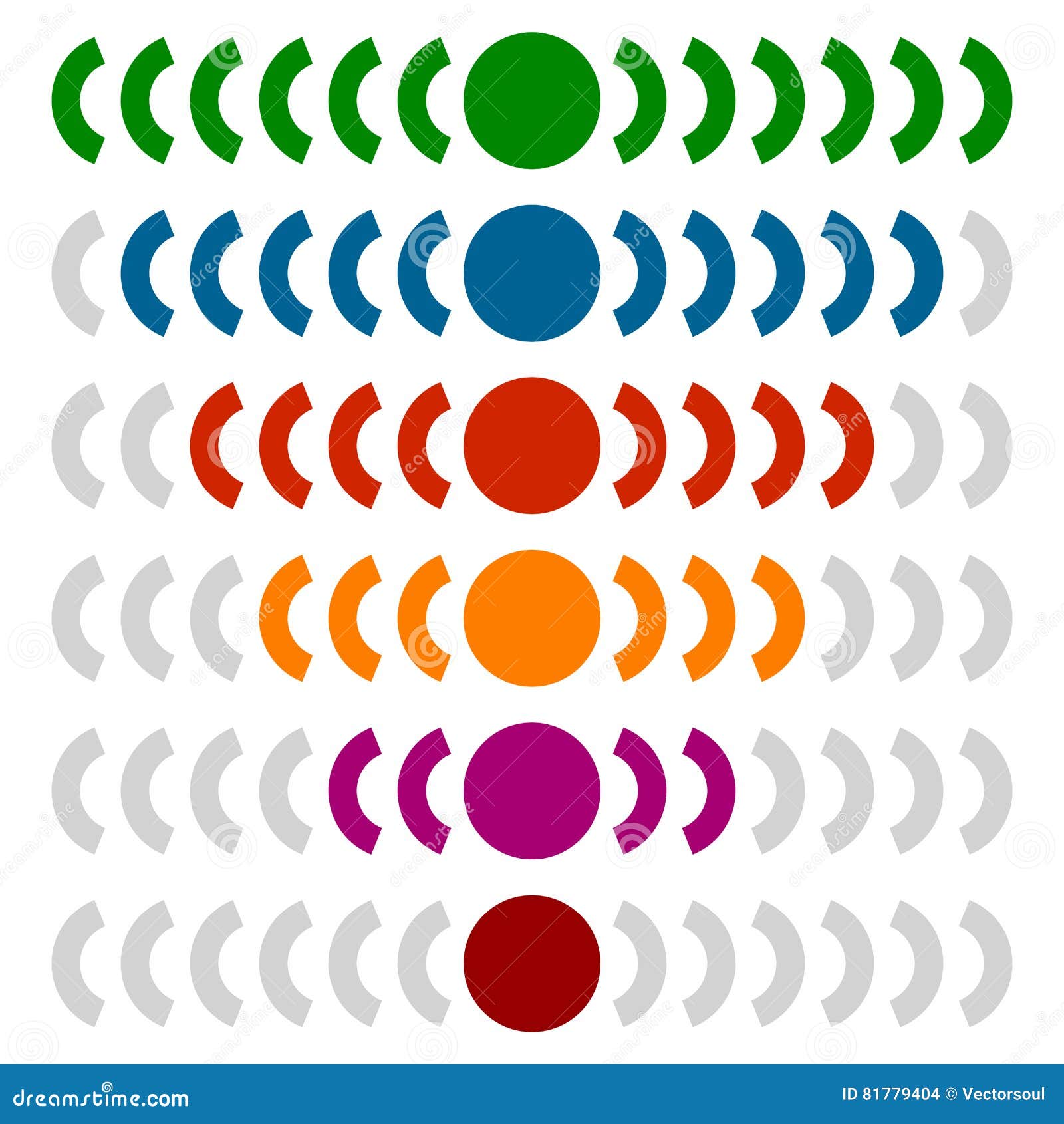 Horizontal Progress, Level Indicators in Sequence - Progress Ind Stock ...