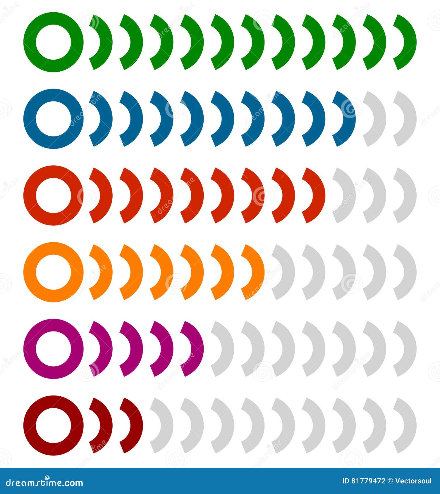 Horizontal Progress, Level Indicators in Sequence - Progress Ind Stock ...