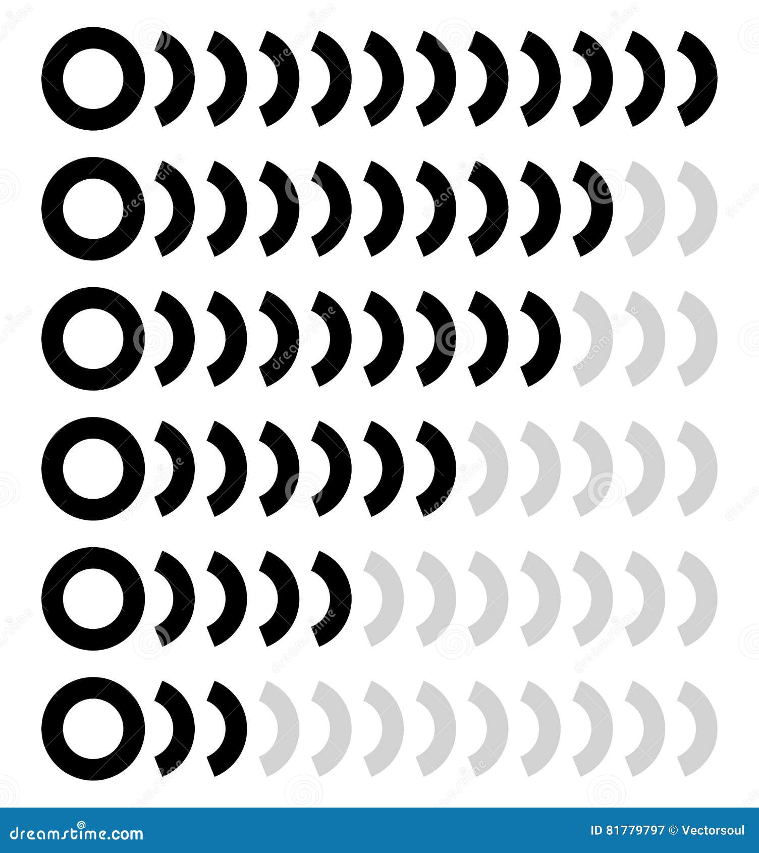 Horizontal Progress Bars. Completion, Loading, Phases Concepts. Cartoon ...