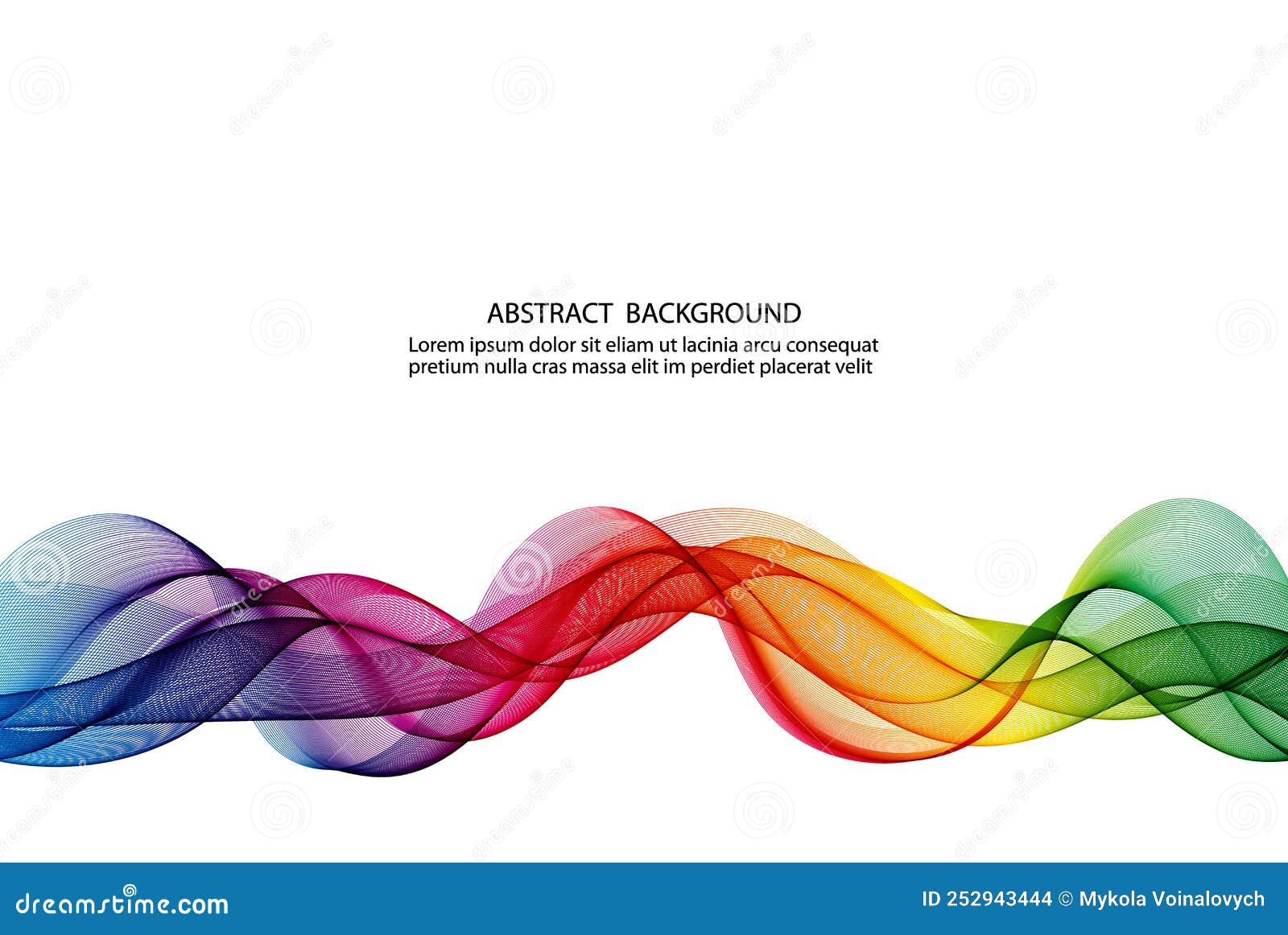 Horizontal Rainbow Wavy Vector Wave, Design Element Stock Photo - Image ...