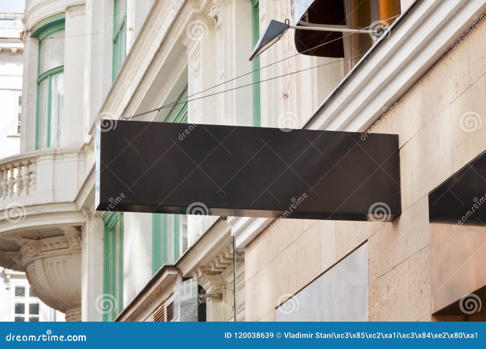 Horizontal Rectangle Signage Mockup Stock Image - Image of rectangle ...