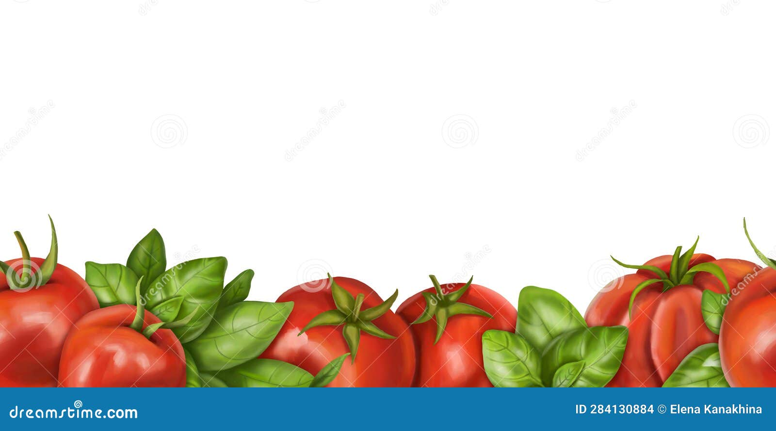 Horizontal Rectangular Border, Frame of Red Ripe Tomatoes of Different ...