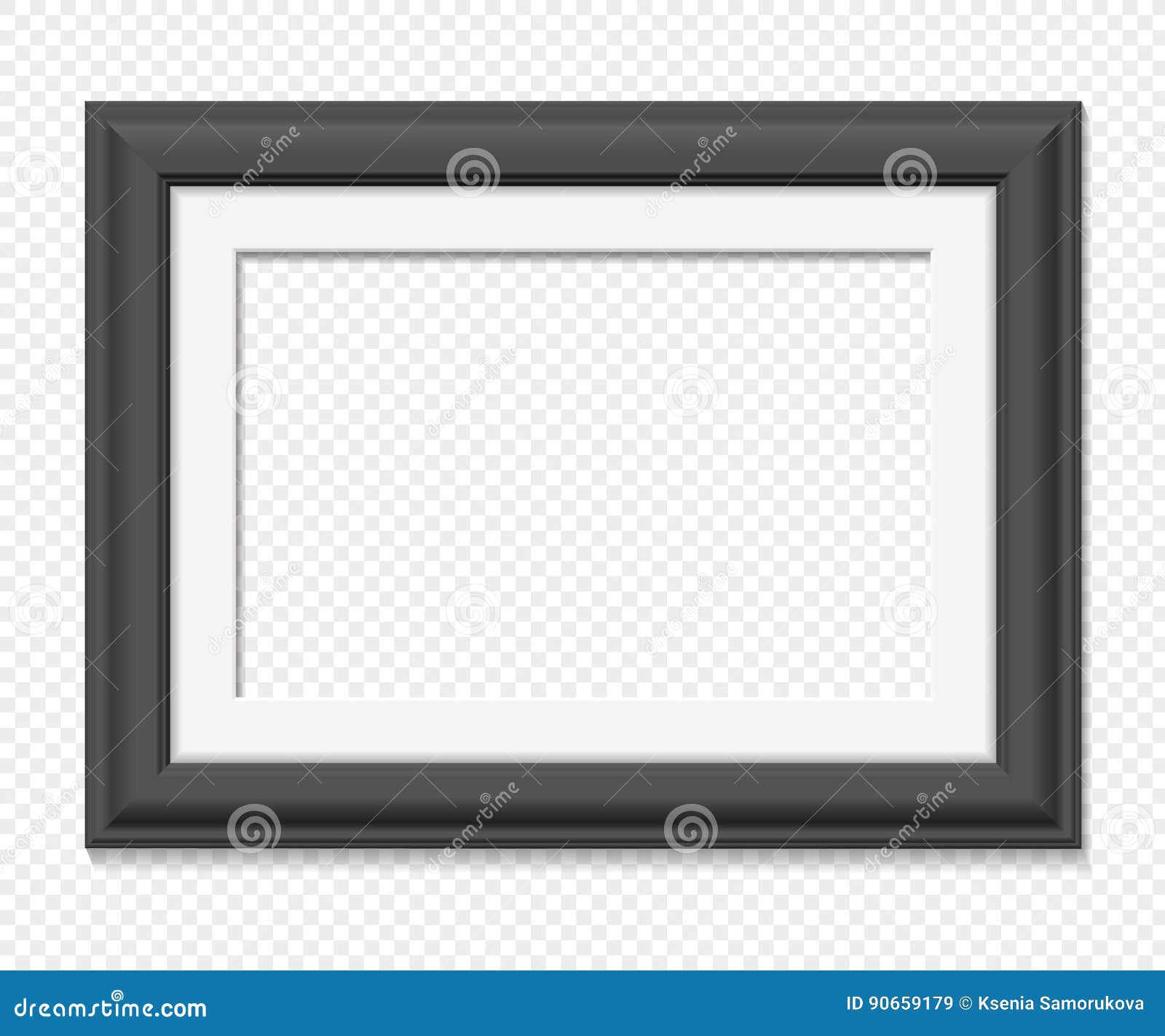 Horizontal Rectangular Vector Black Frame Stock Vector - Illustration ...