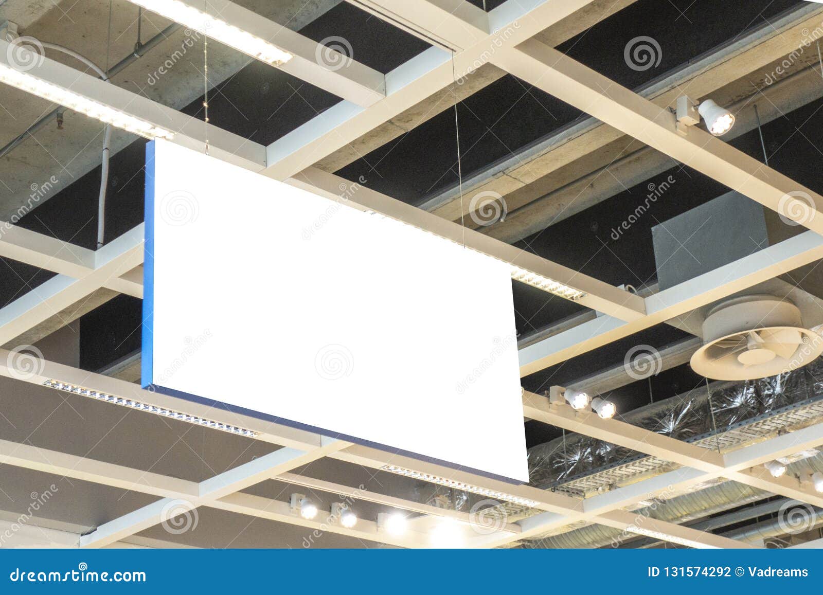 Mock Up. Horizontal Rectangular White Empty Signage, Information Board ...