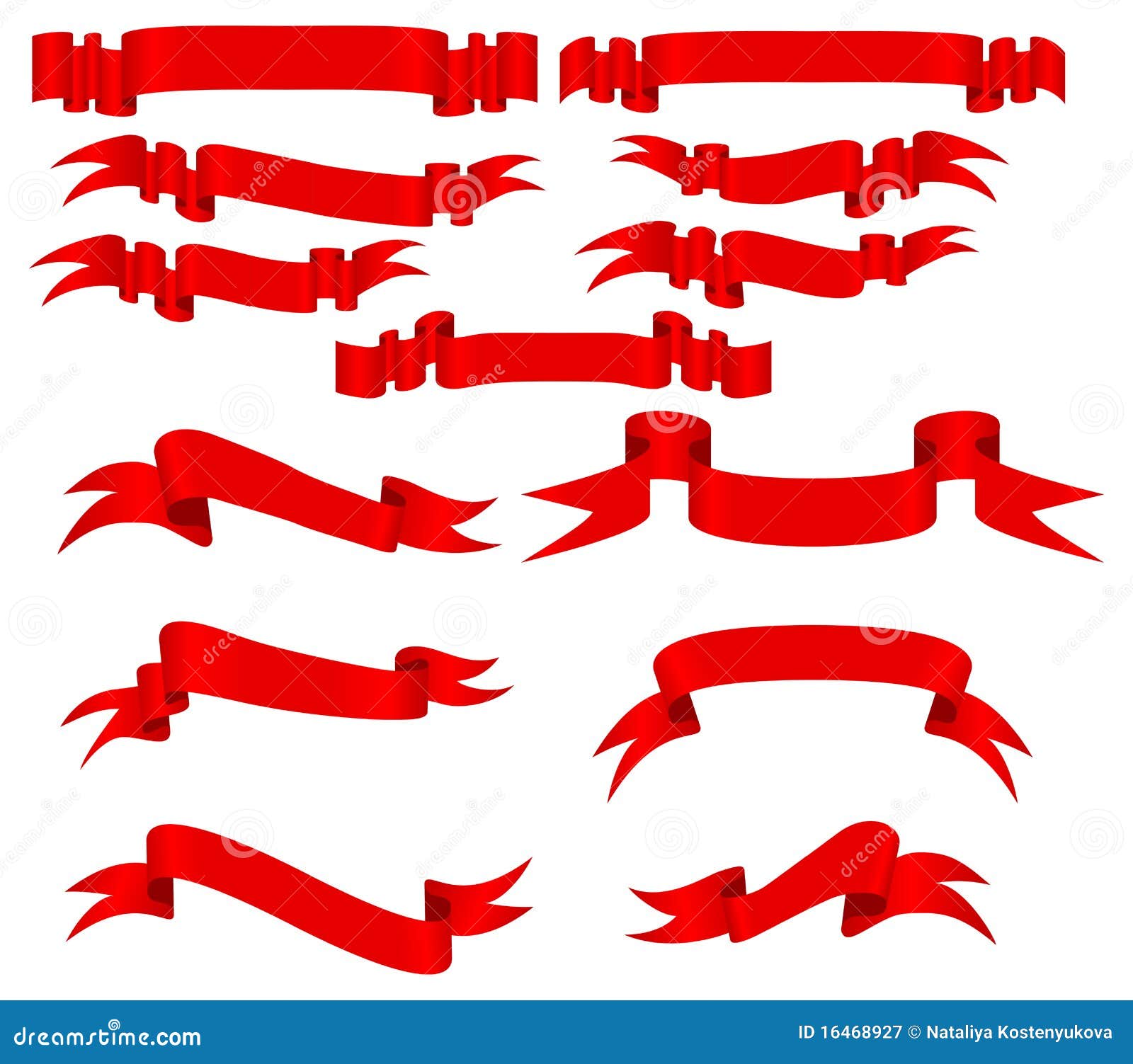 Horizontal red banners stock vector. Illustration of ribbon - 16468927