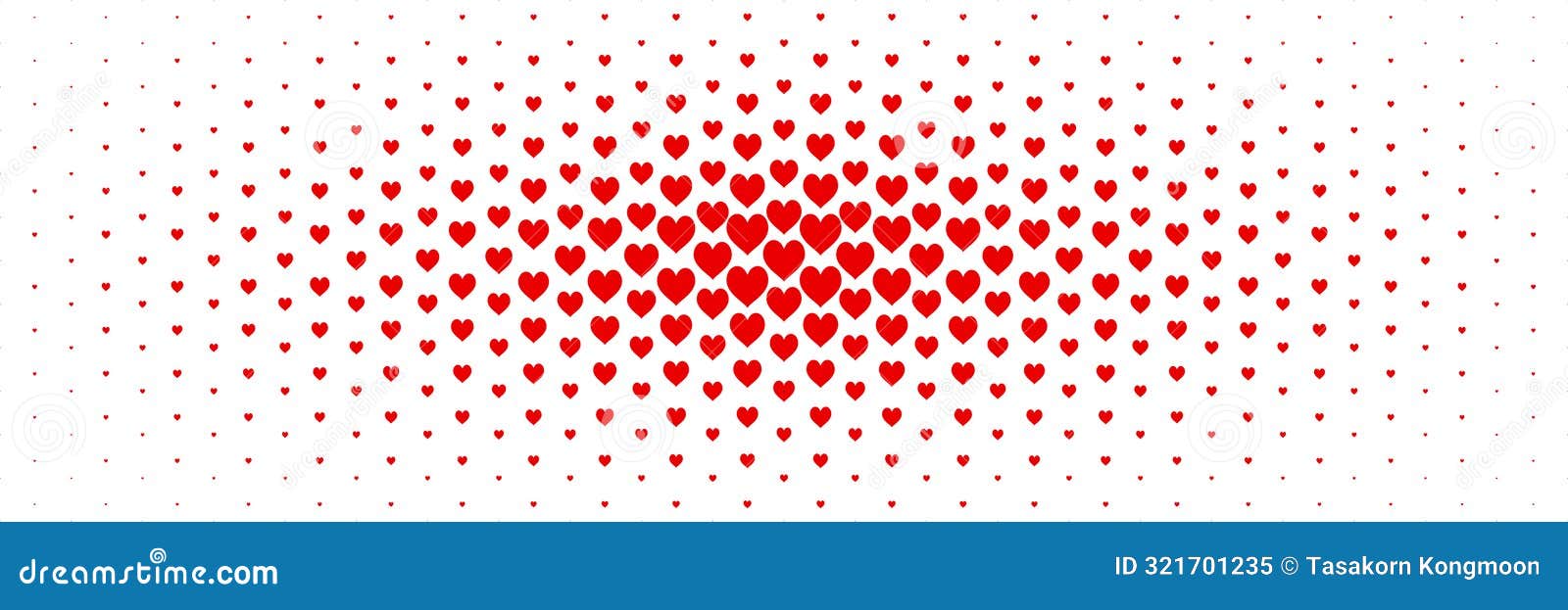 Horizontal Red Heart Spreading from Center Design for Pattern and ...