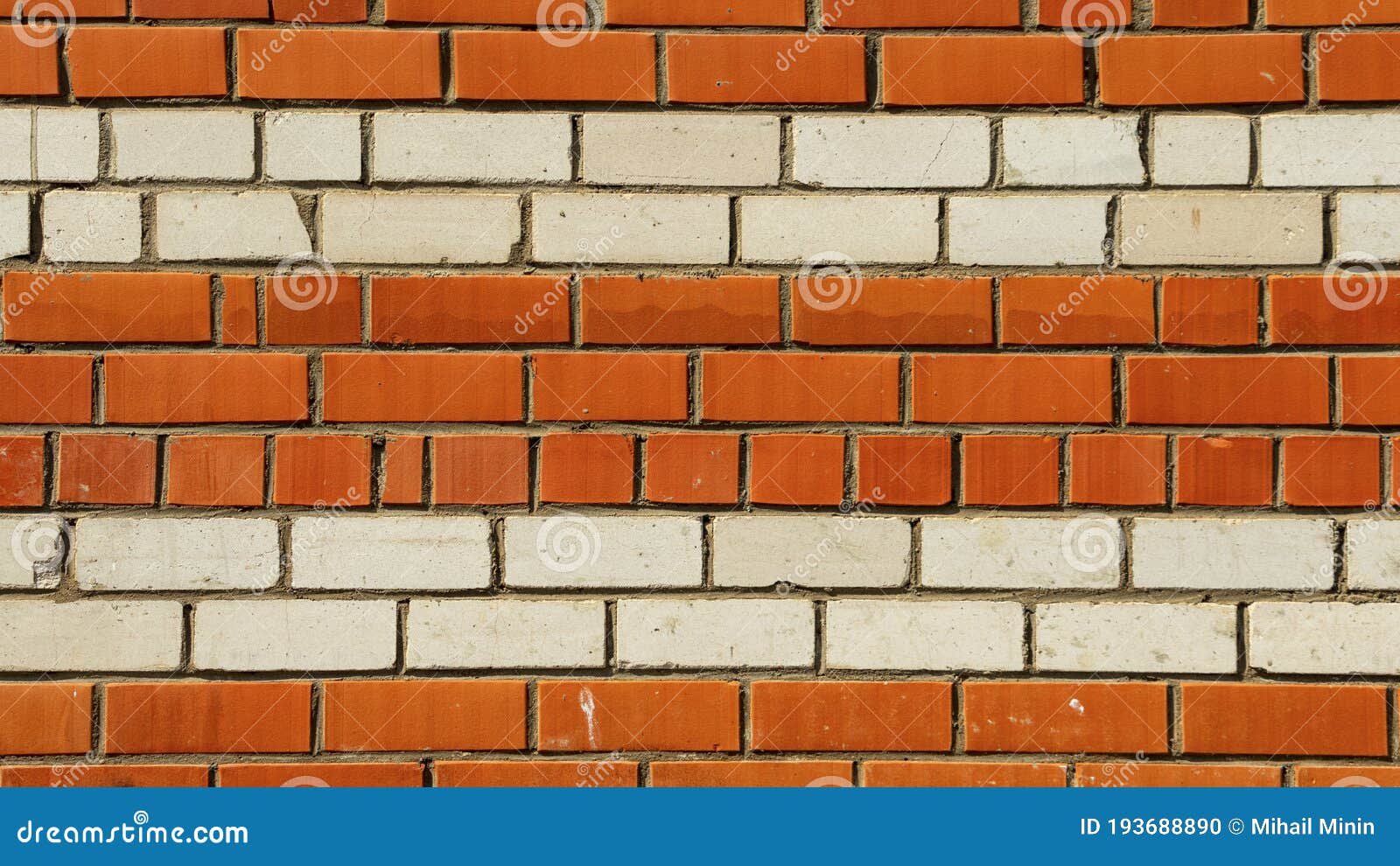 Horizontal Red and White Brick Wall, Backgrounds Stock Photo - Image of ...
