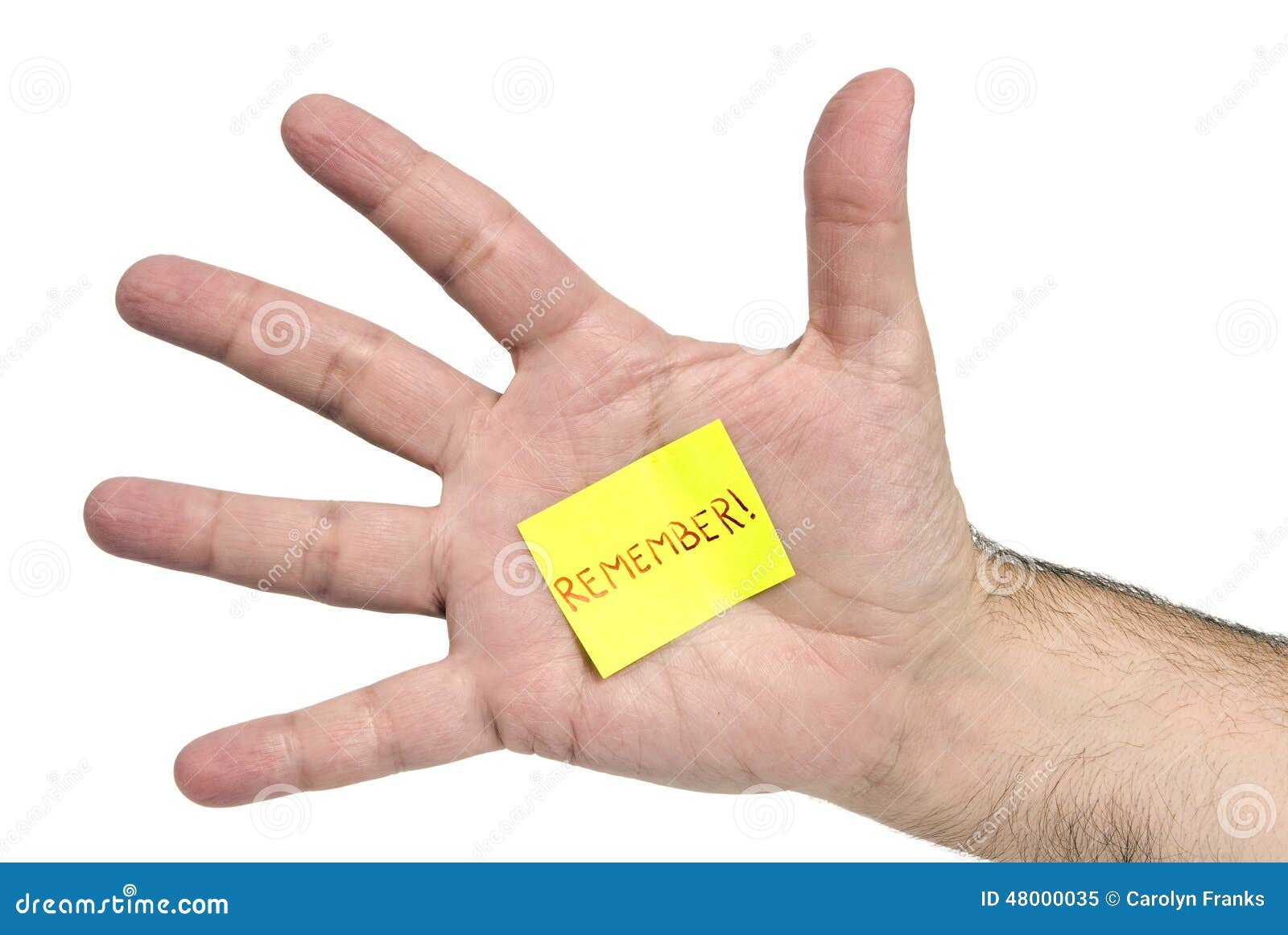 Horizontal REMEMBER Sticky Note in Hand Stock Image - Image of ...