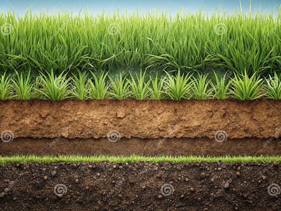 Horizontal Repeating Grass and Soil Texture Pattern for Design ...