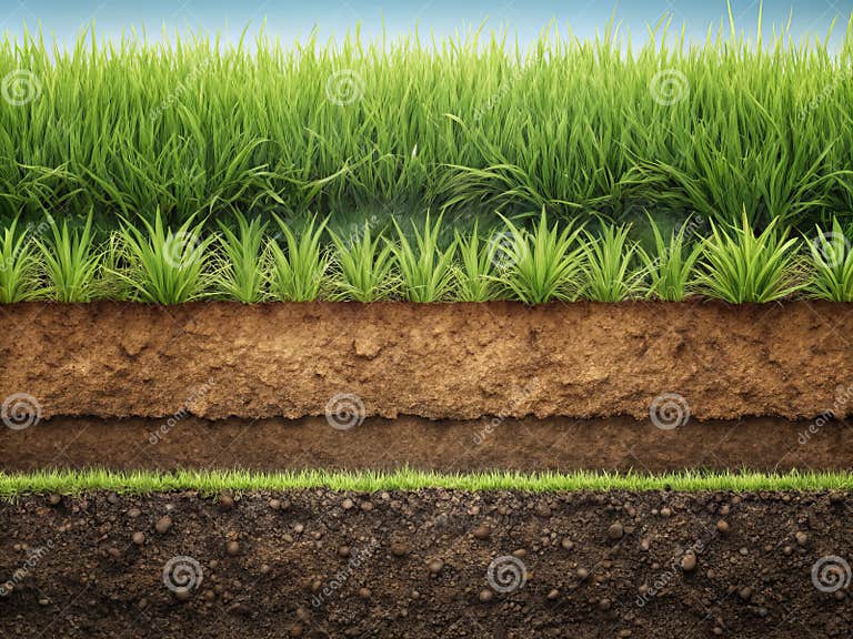 Horizontal Repeating Grass and Soil Texture Pattern for Design ...