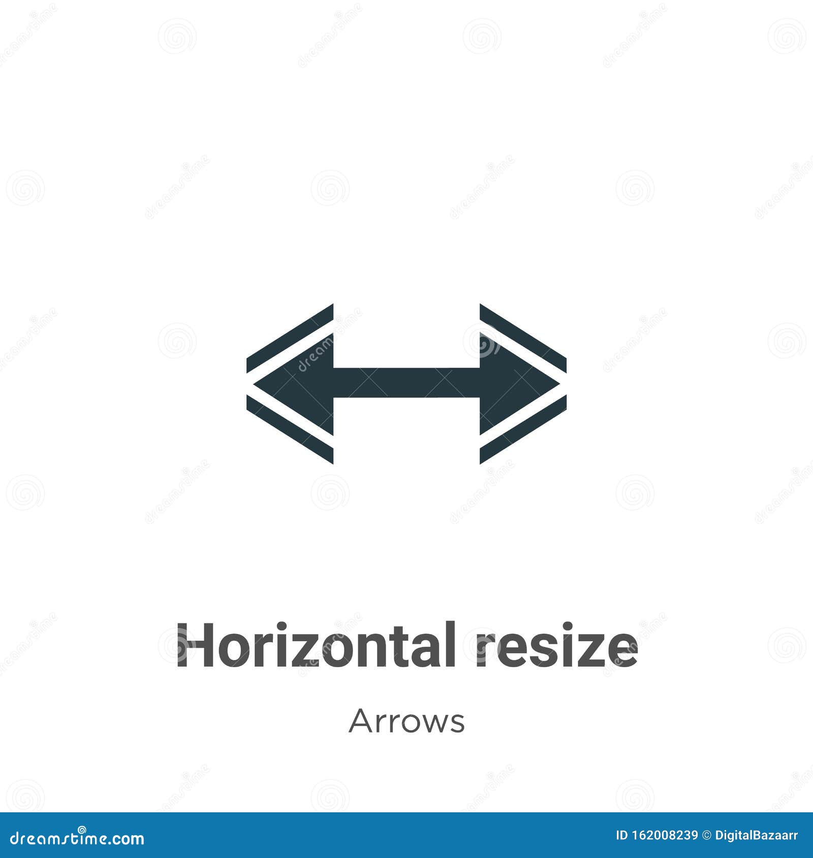 Horizontal Resize Vector Icon on White Background. Flat Vector ... Horizontal Resize Vector Icon on White Background. Flat Vector ...