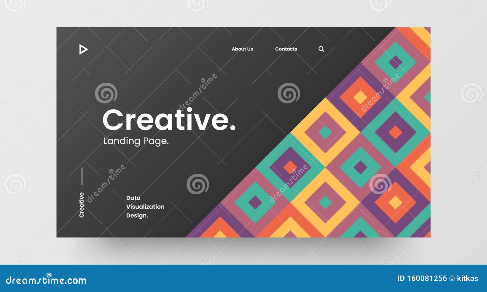Horizontal Responsive Web Design Project Layout. Abstract Geometric ...