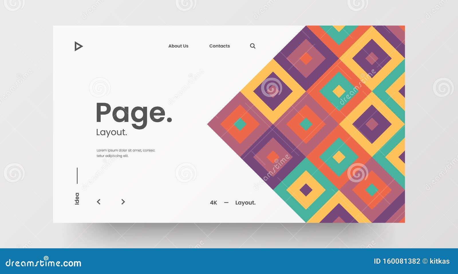 Horizontal Responsive Web Design Project Layout. Abstract Geometric ...