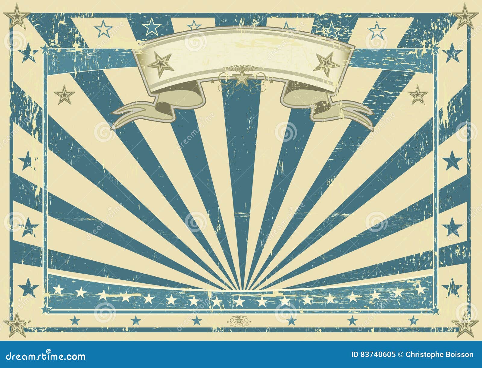 Horizontal Retro Blue Poster Stock Vector - Illustration of freedom ...