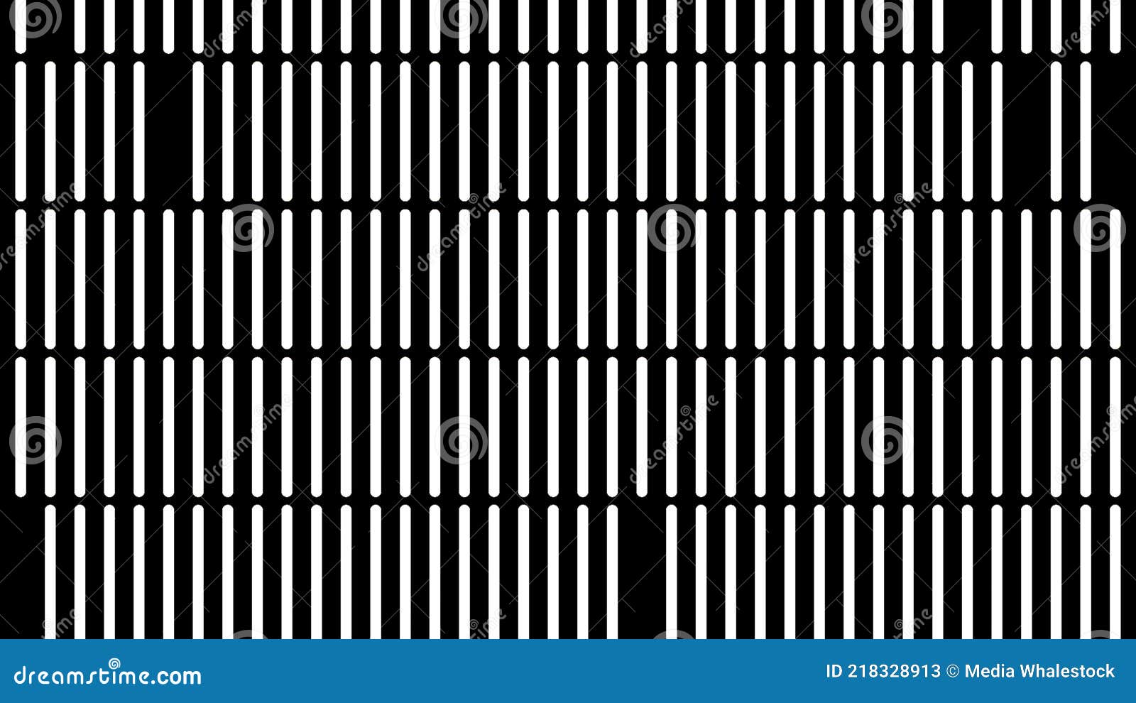 Horizontal Rows of Flowing Narrow Short Stripes on Black Background ...