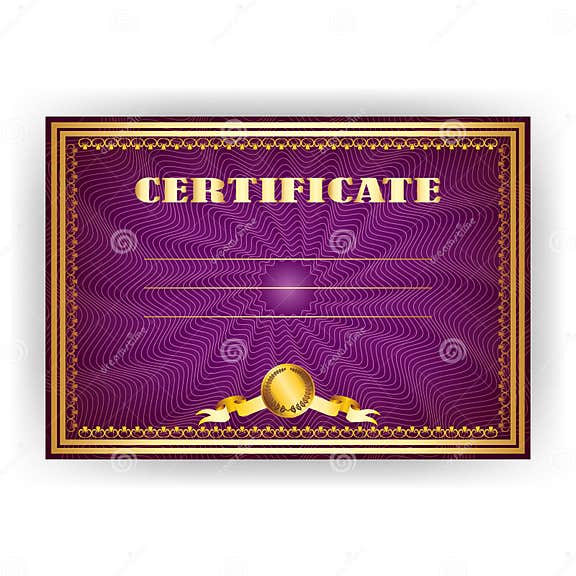 Horizontal Royal Certificate with Lace Pattern Stock Illustration ...