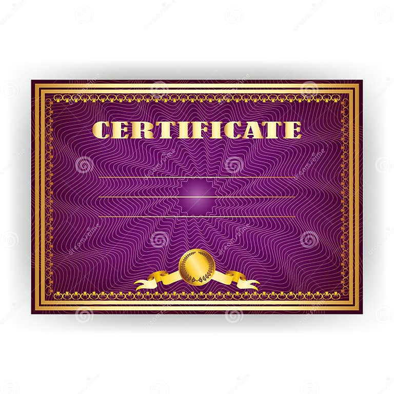 Horizontal Royal Certificate with Lace Pattern Stock Illustration ...