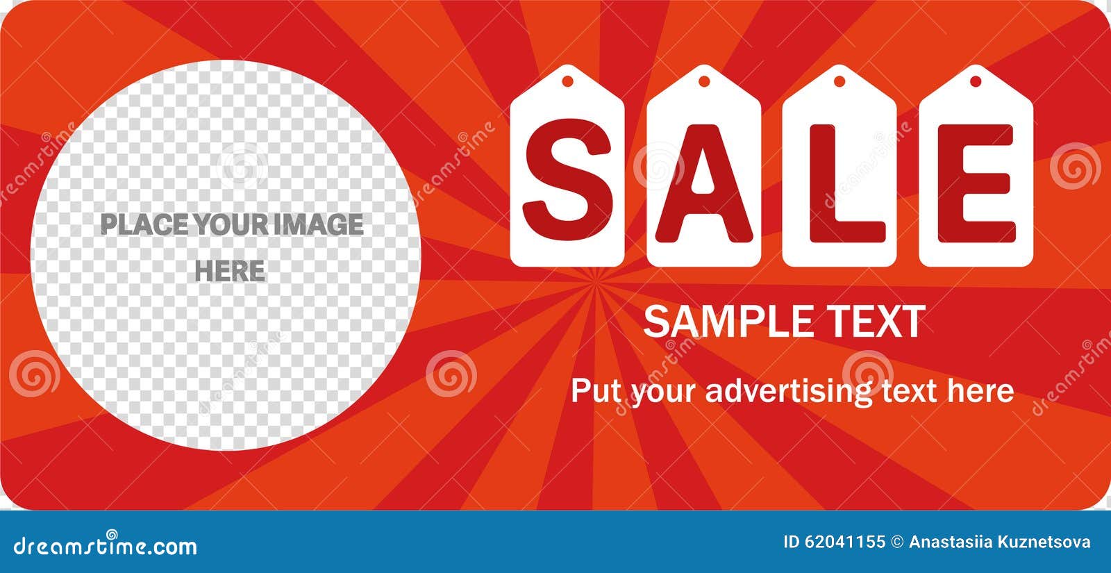 Horizontal sale banner. stock vector. Illustration of offer - 62041155