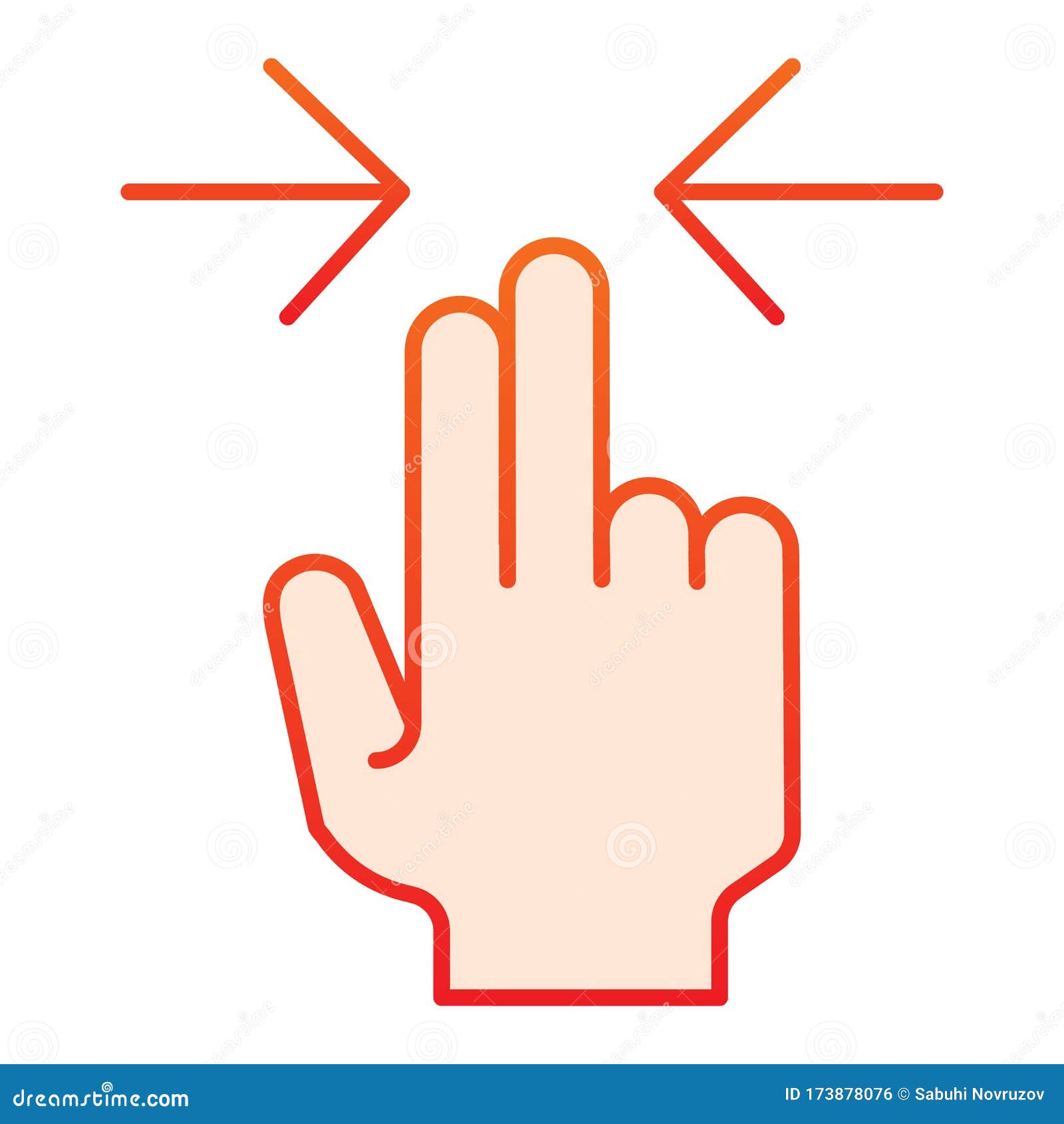 Horizontal Scoll Flat Icon. Two Fingers Scroll Vector Illustration ...