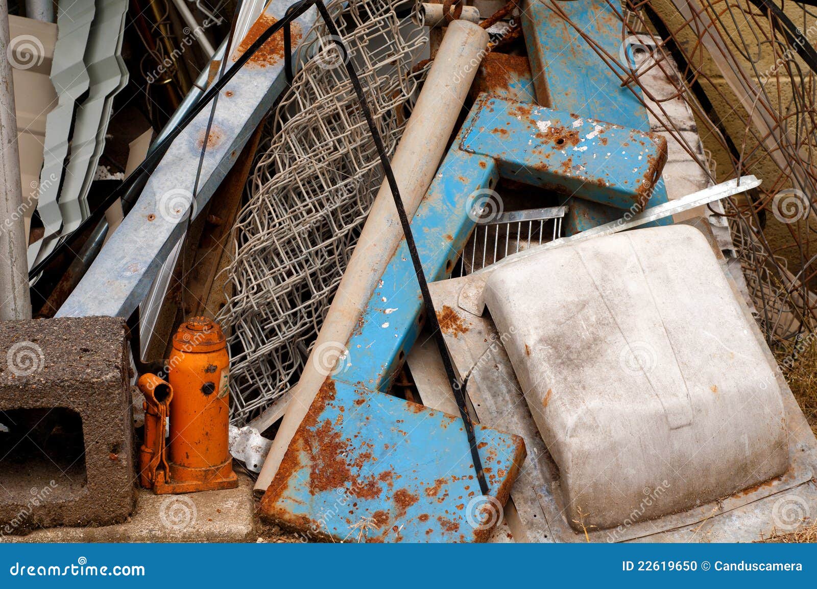 Horizontal of Scrap Metal Junk Pile Stock Photo - Image of paint, iron ...