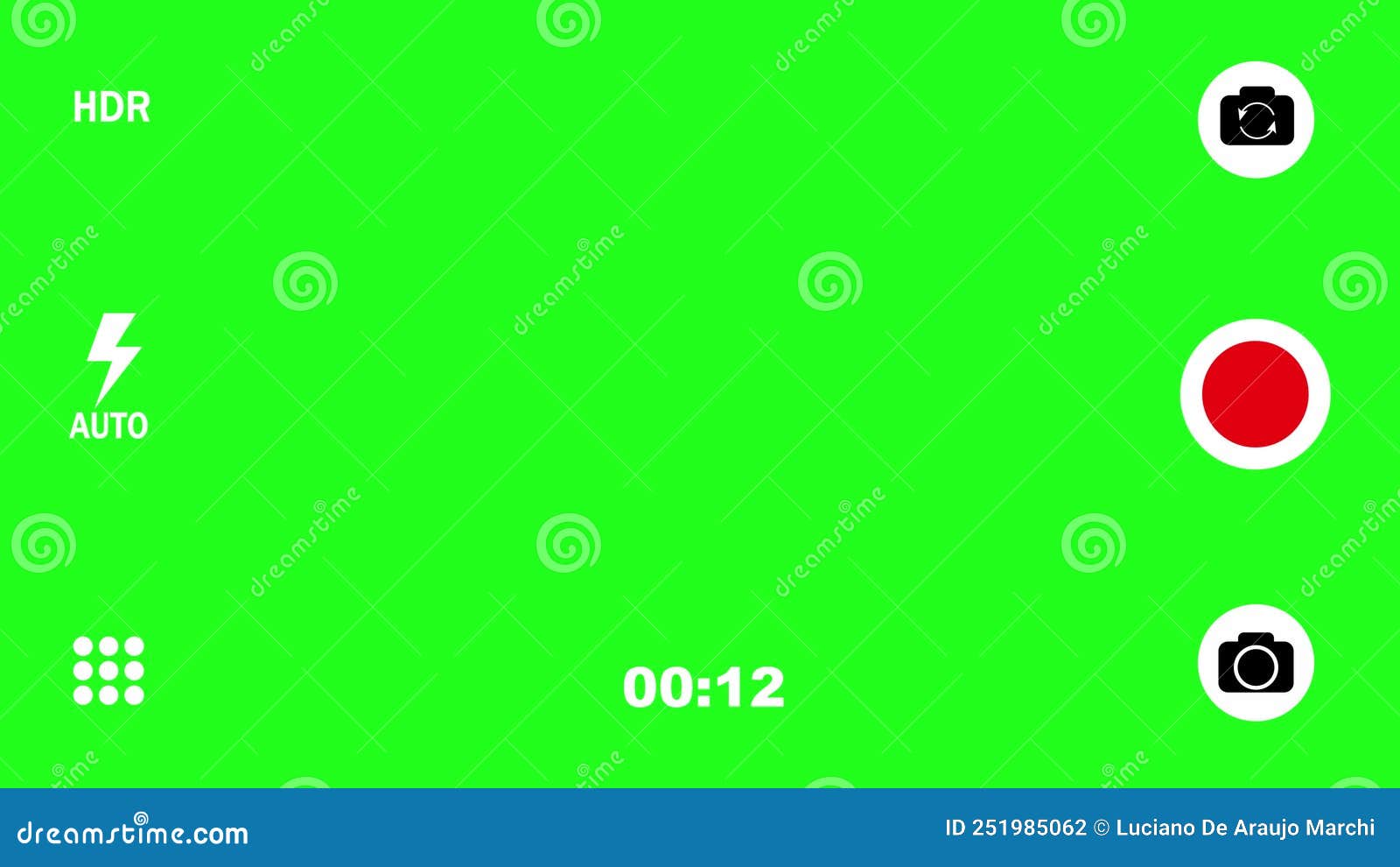 Horizontal Screen Smartphone Camera Screen Recording Video Animation on ...