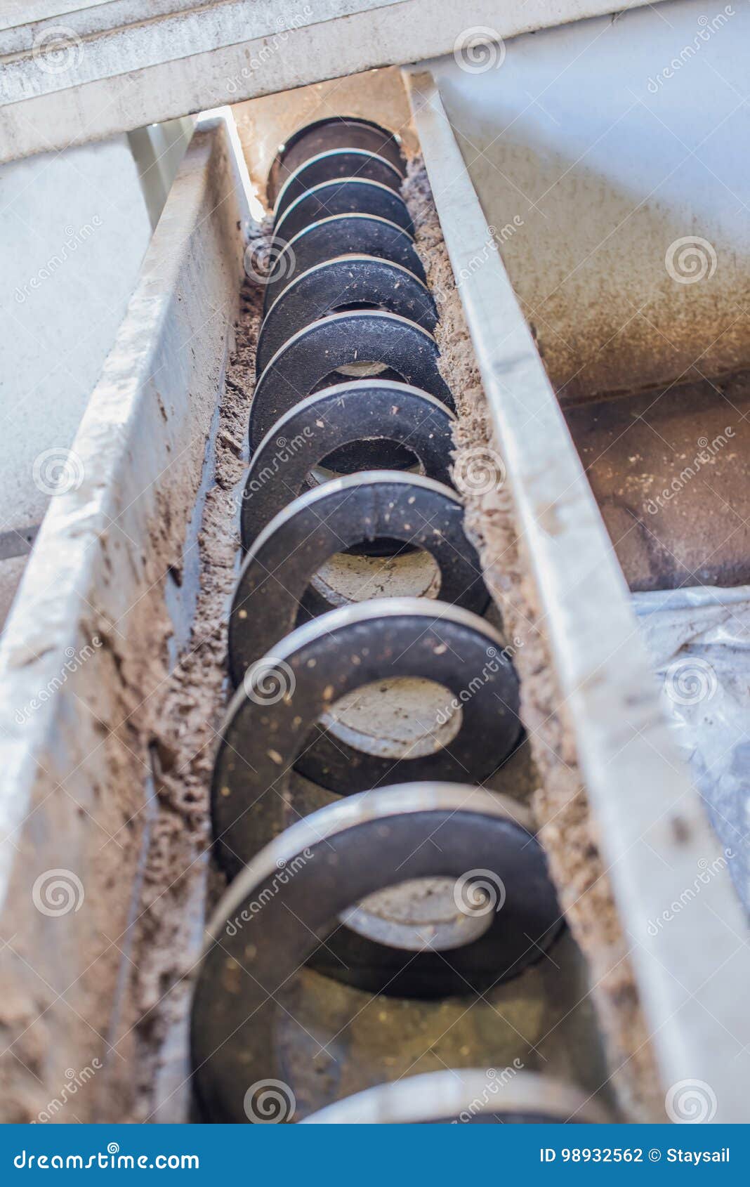 Auger Conveyor Moves Sawdust From Sawmill Royalty-Free Stock ...