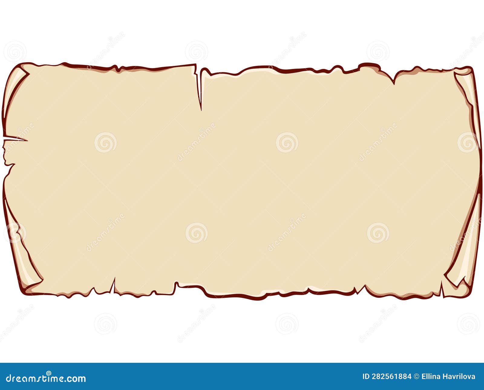 Horizontal Scroll Paper Color Stock Vector - Illustration of list ...