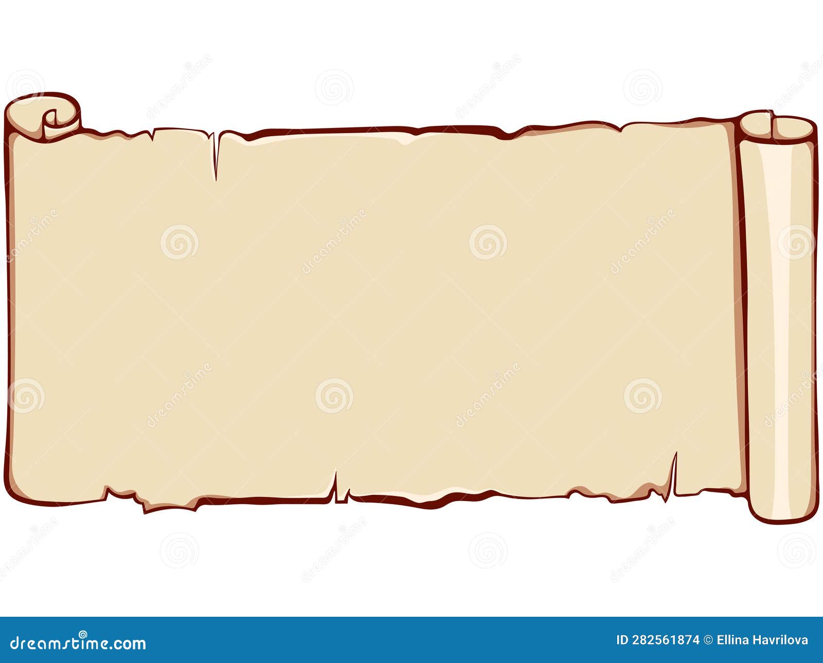 Horizontal Scroll Paper Color Stock Illustration - Illustration of ...