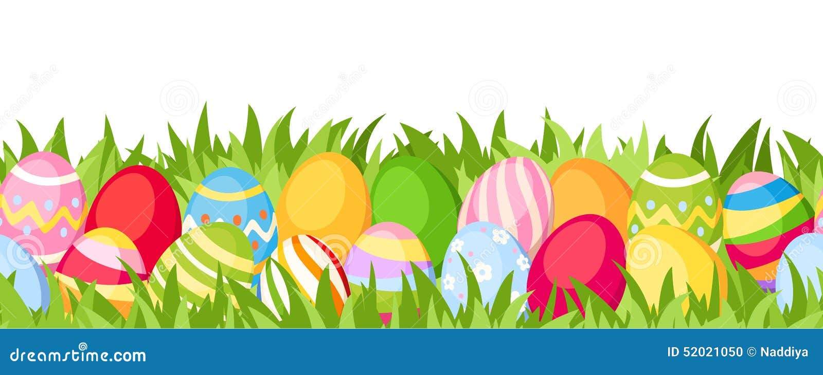 Horizontal Seamless Background with Colorful Easter Eggs. Vector ...