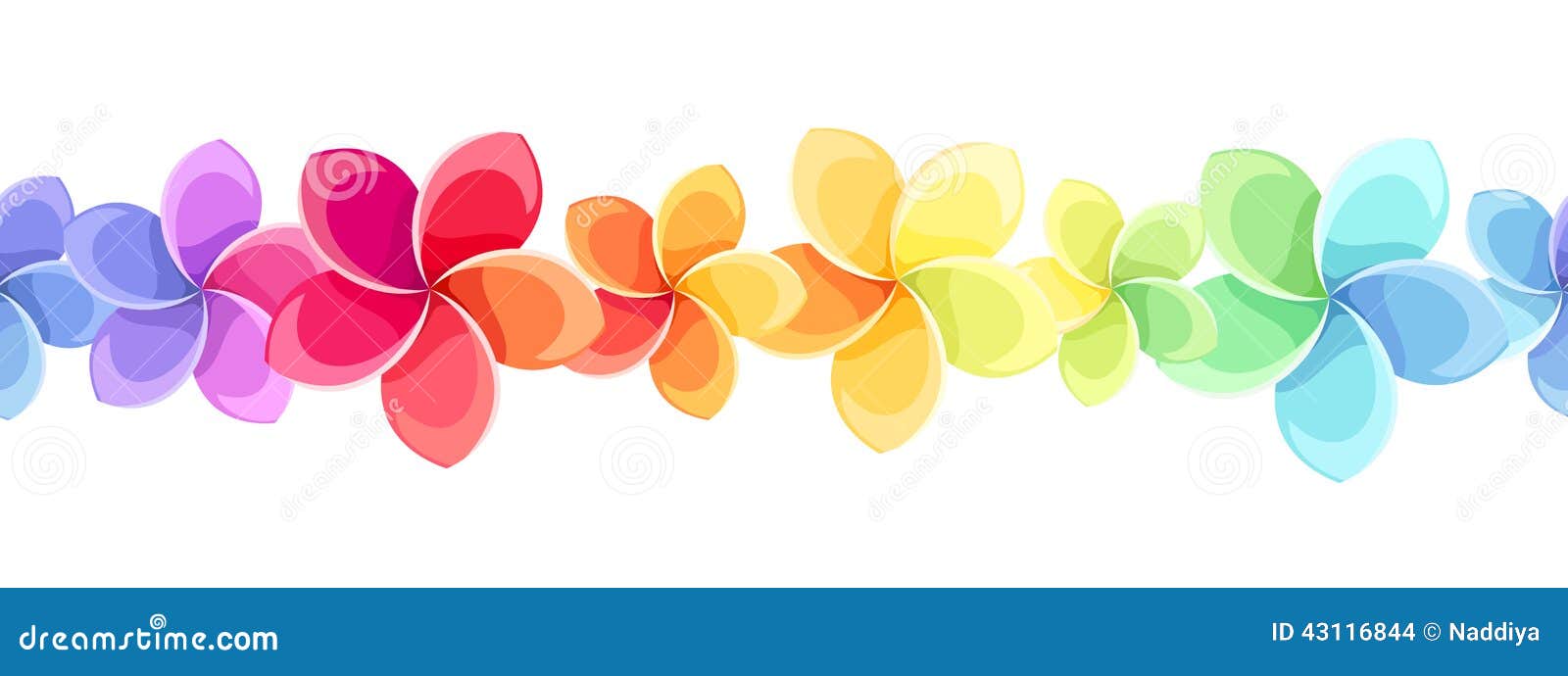 Horizontal Seamless Background with Colorful Flowers. Vector ... Horizontal Seamless Background with Colorful Flowers. Vector ...