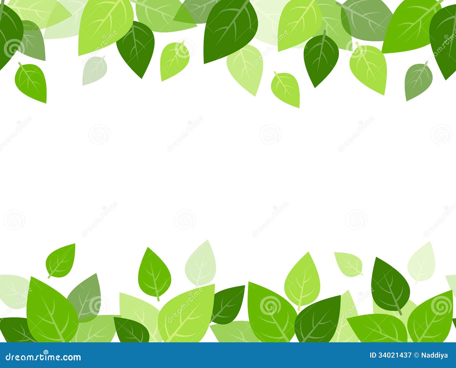 Horizontal Seamless Background with Green Leaves. Stock Vector ...