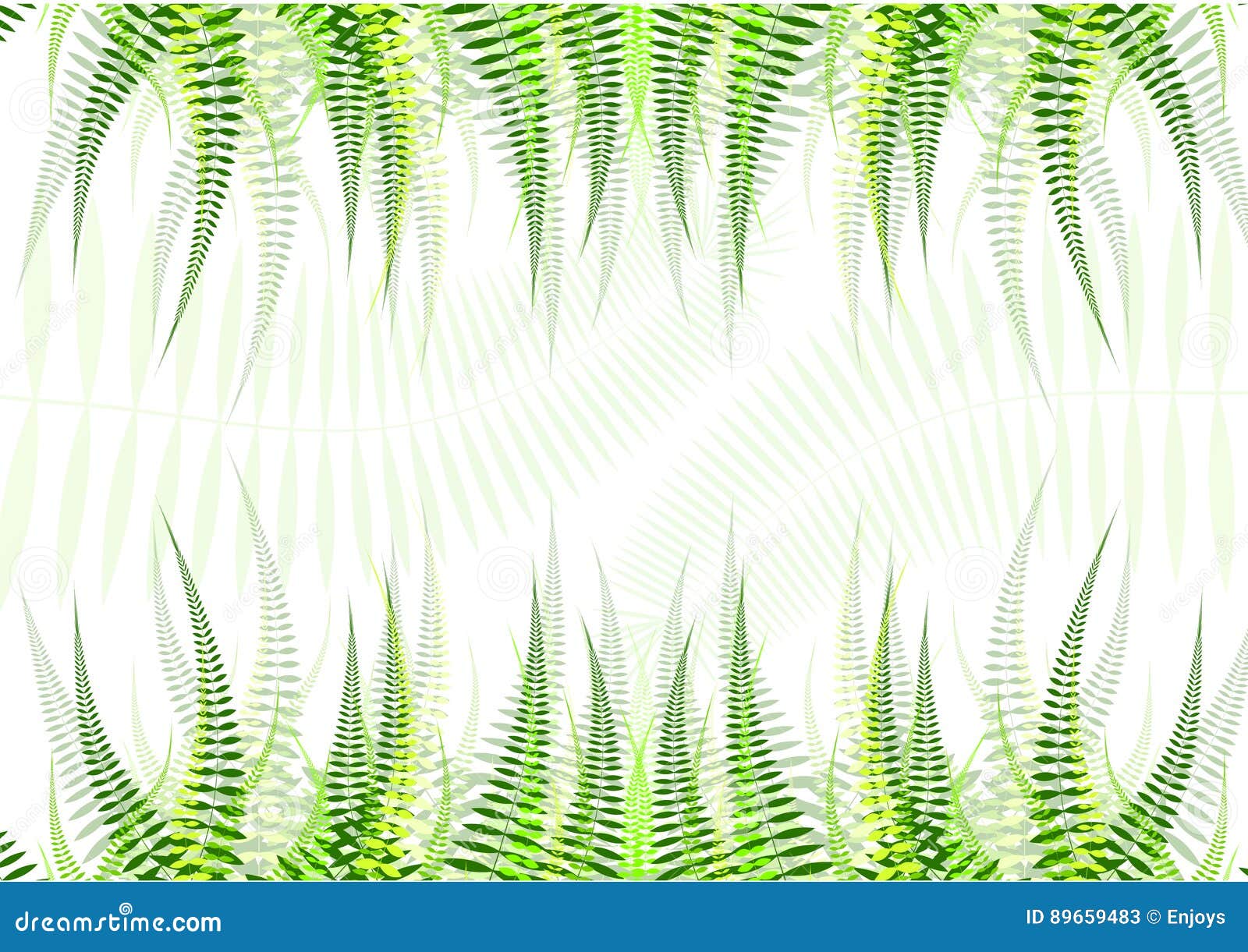Horizontal Seamless Background with Green Leaves Stock Illustration ...