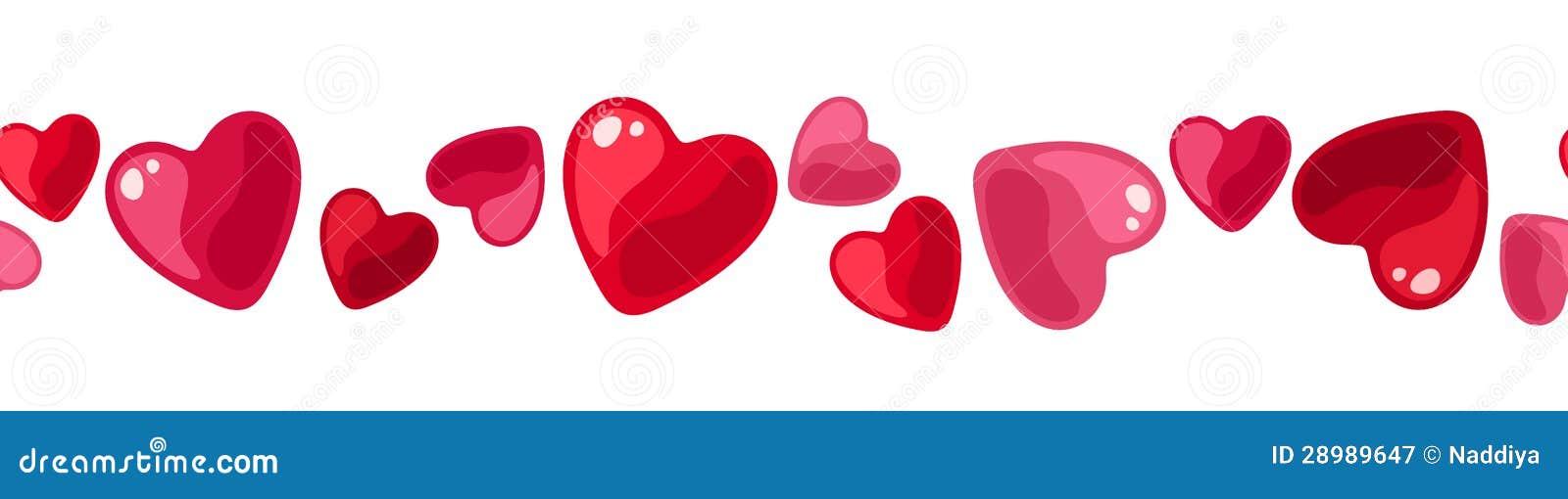 Horizontal Seamless Background with Hearts. Stock Vector - Illustration ...