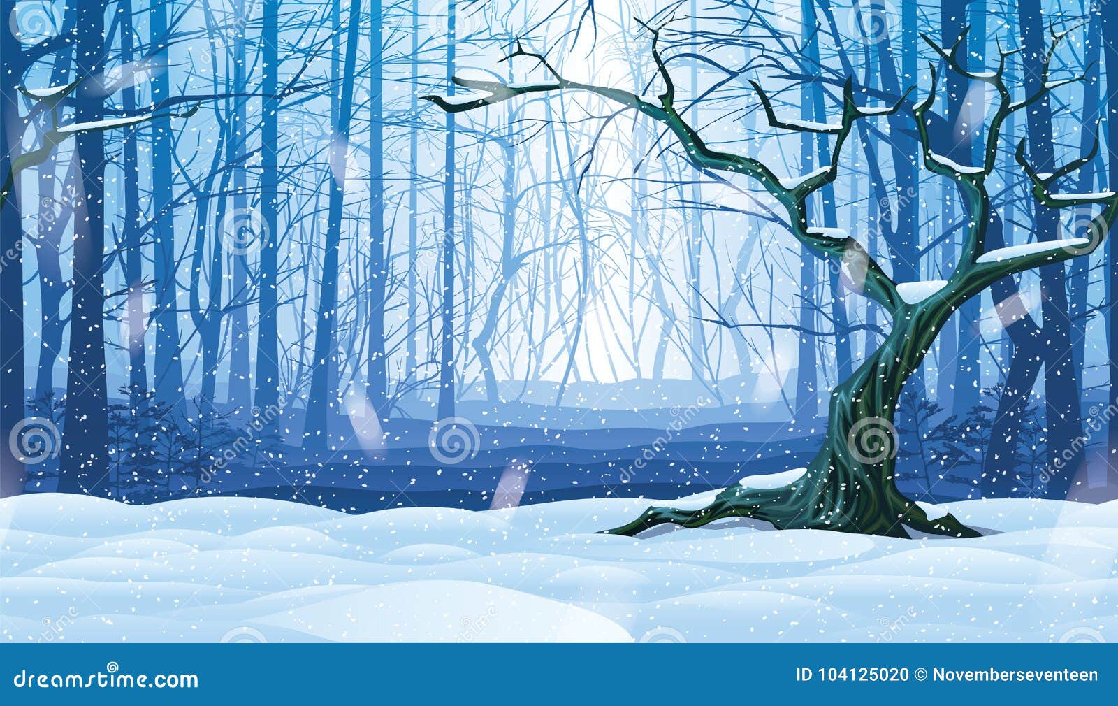 Anime Winter Forest