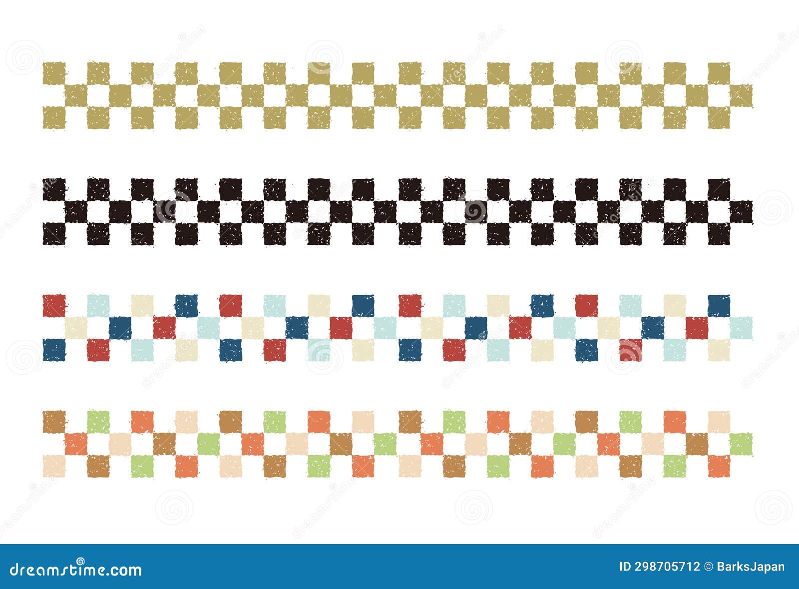 Horizontal Seamless Checkered Pattern Illustration Set for New Year ...